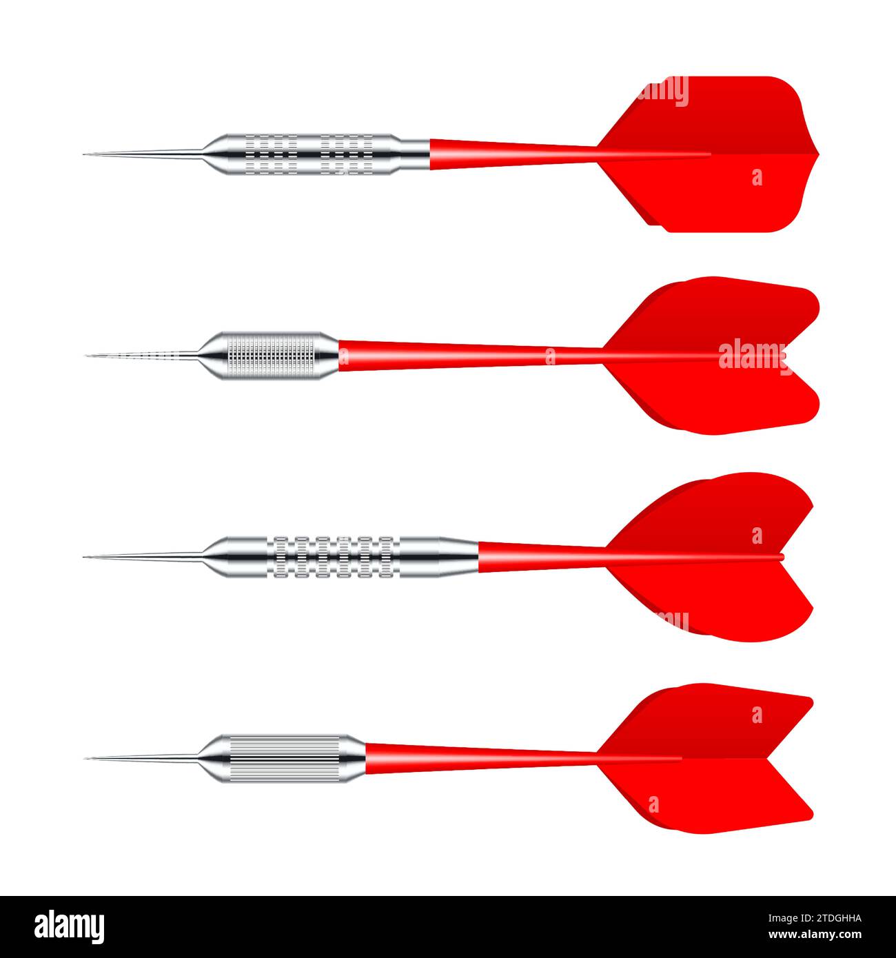 Red dart arrows with metal tip isolated on white background. Dart ...