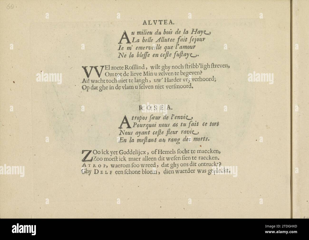 Kwatrijnen at the performances of Aluteea A. and Rosea A.D., 1640 Twice ...