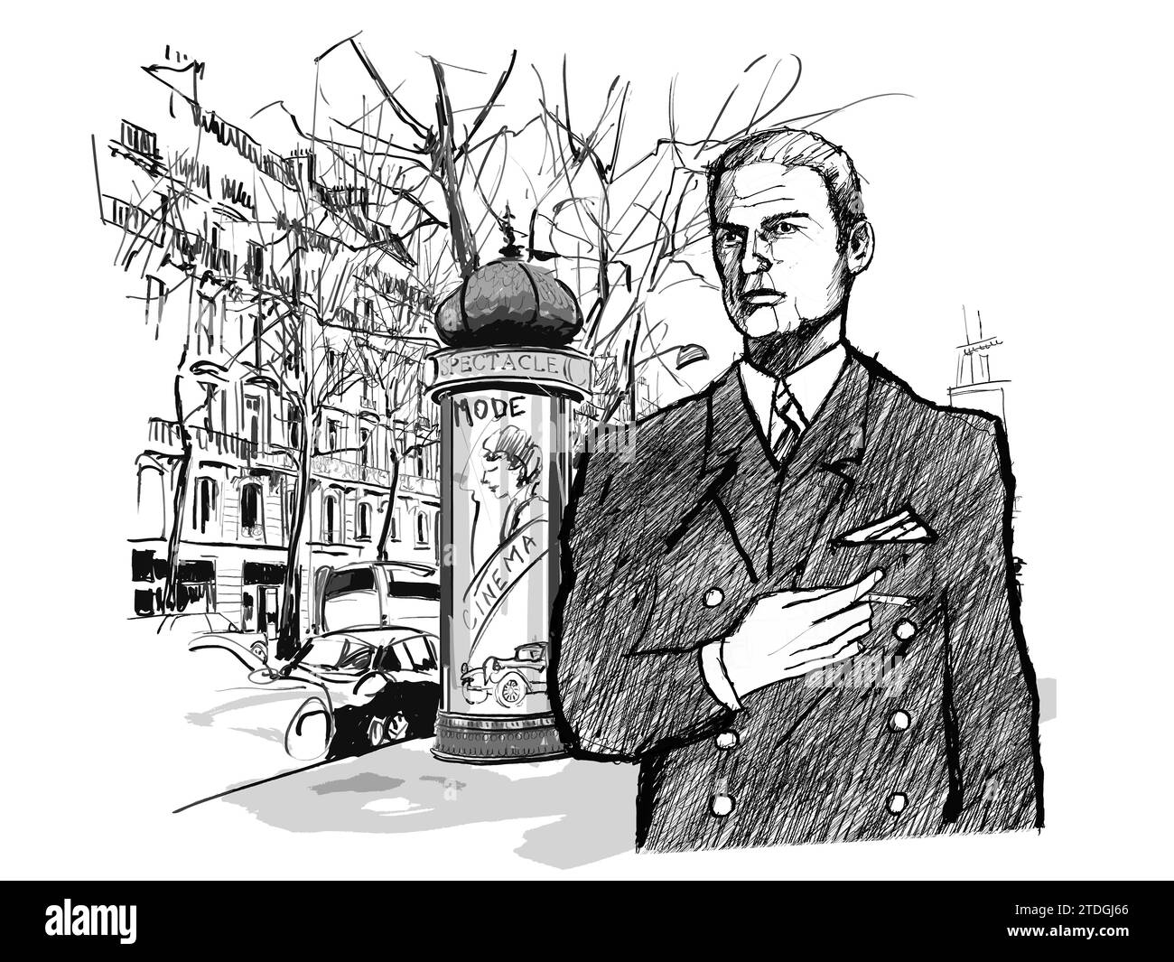Man walking in Paris - vector illustration Stock Vector Image & Art - Alamy