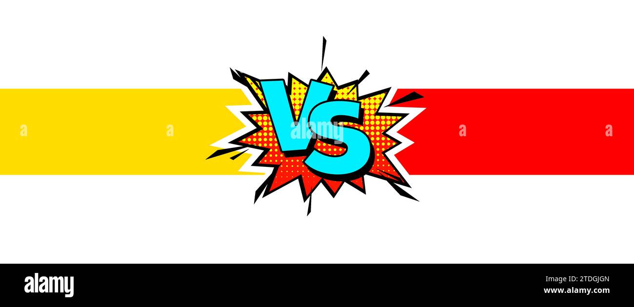 Cartoon comic background. Vs, fight versus. Comics book colorful ...