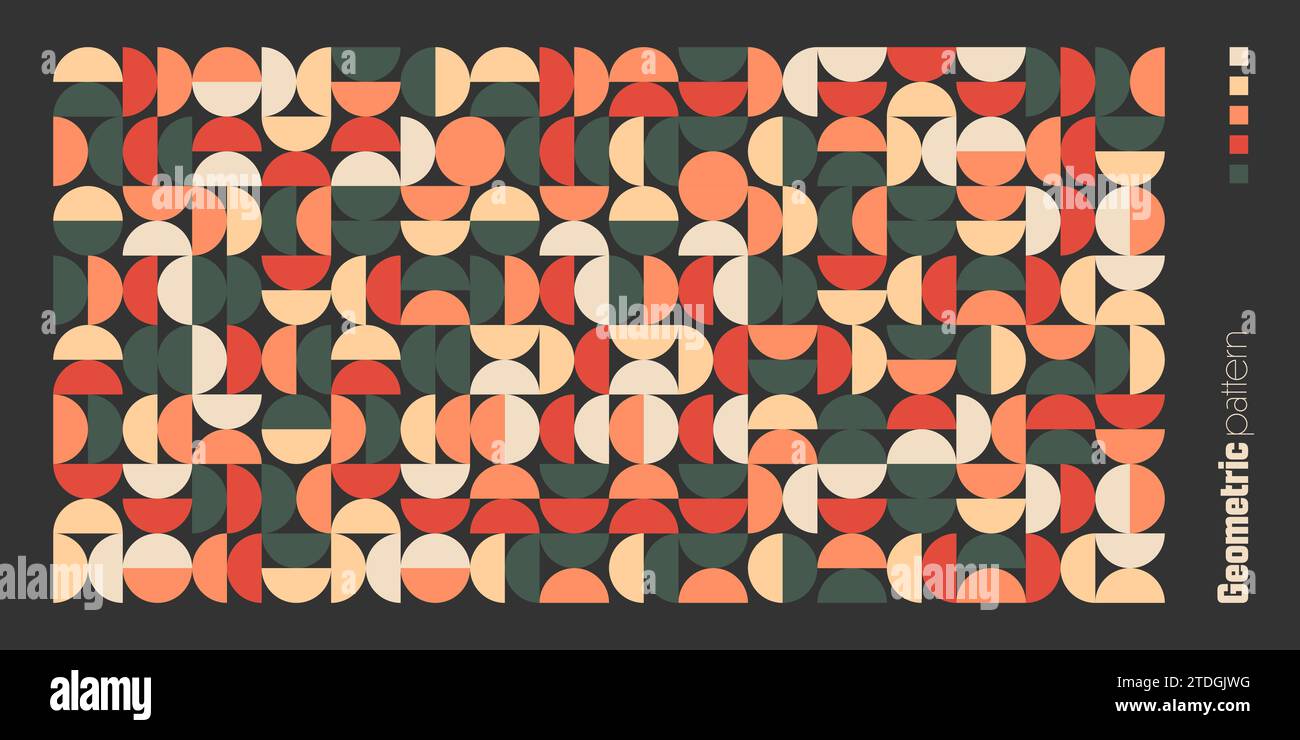 Geometric trendy pattern, Bauhaus style. Modern colorful background with simple elements. Retro ...