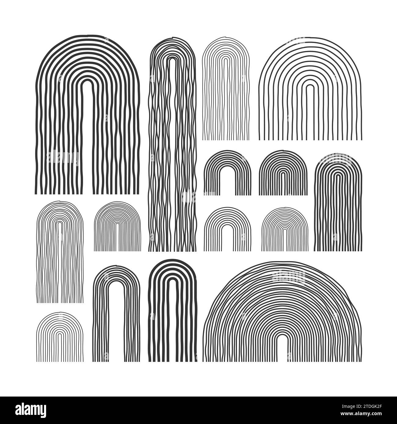 Mid century arch elements, modern geometric shapes. Contemporary design ...