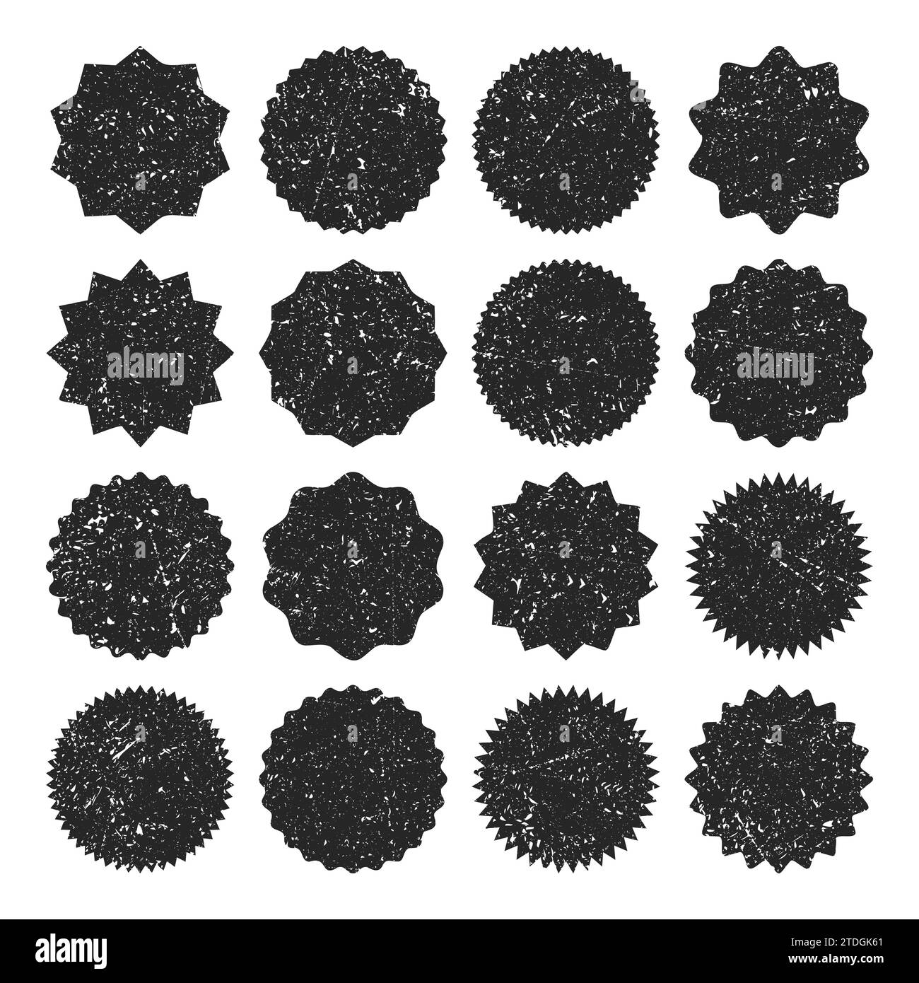 Post stamps, labels and badges. Grunge imprints and postmarks. Vintage ...