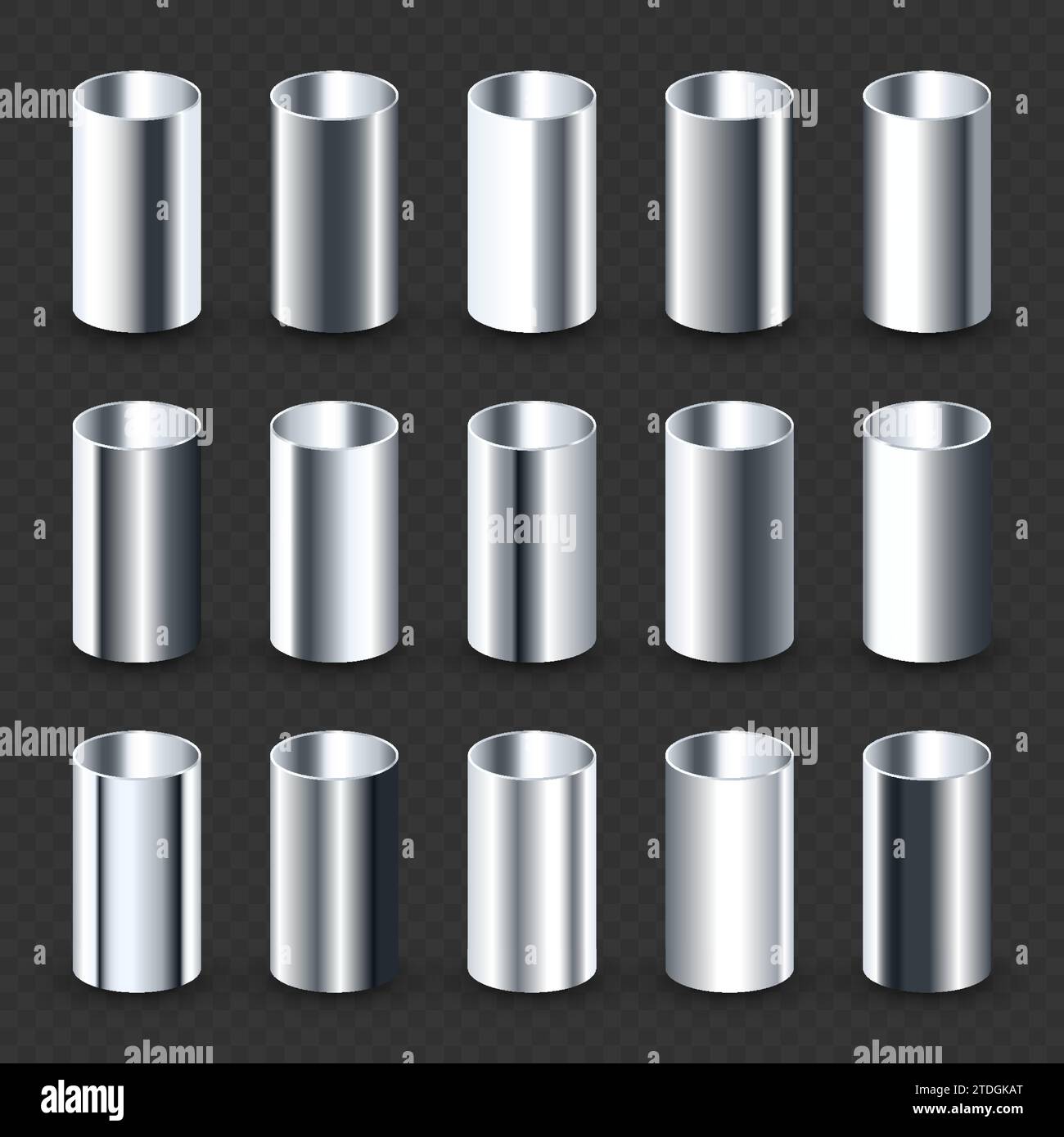 Steel pipes collection. Construction material, pipeline. Industry and ...