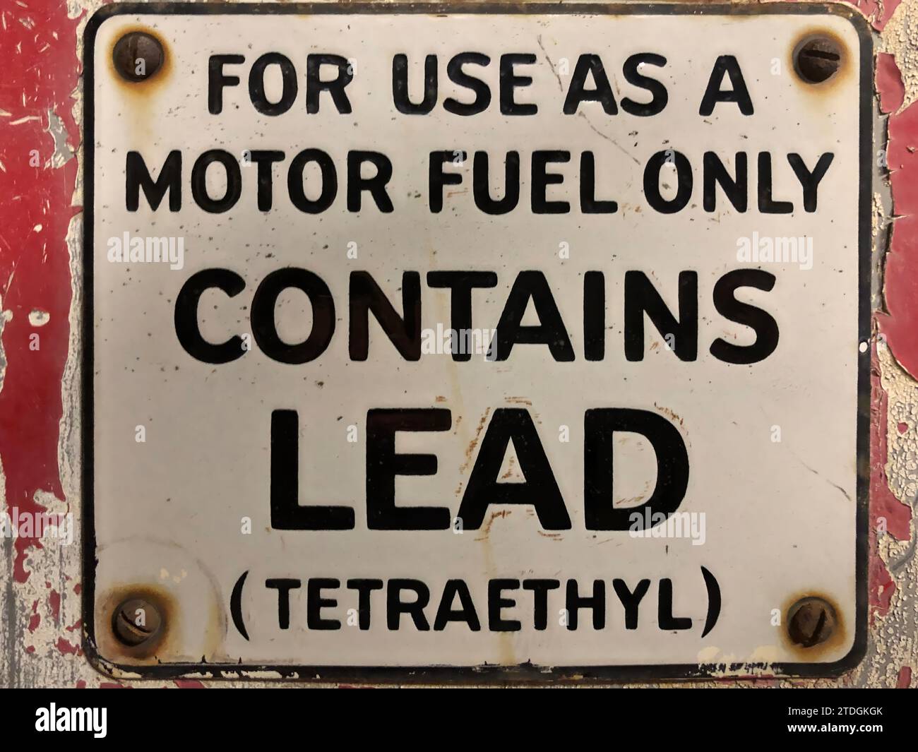 Vintage gas pump lead tetraethyl sign environment Stock Photo - Alamy