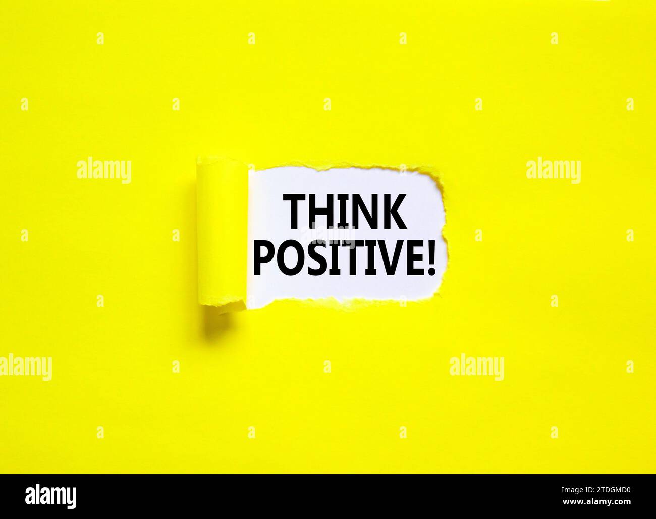 Think positive symbol. Concept words Think positive on beautiful white ...