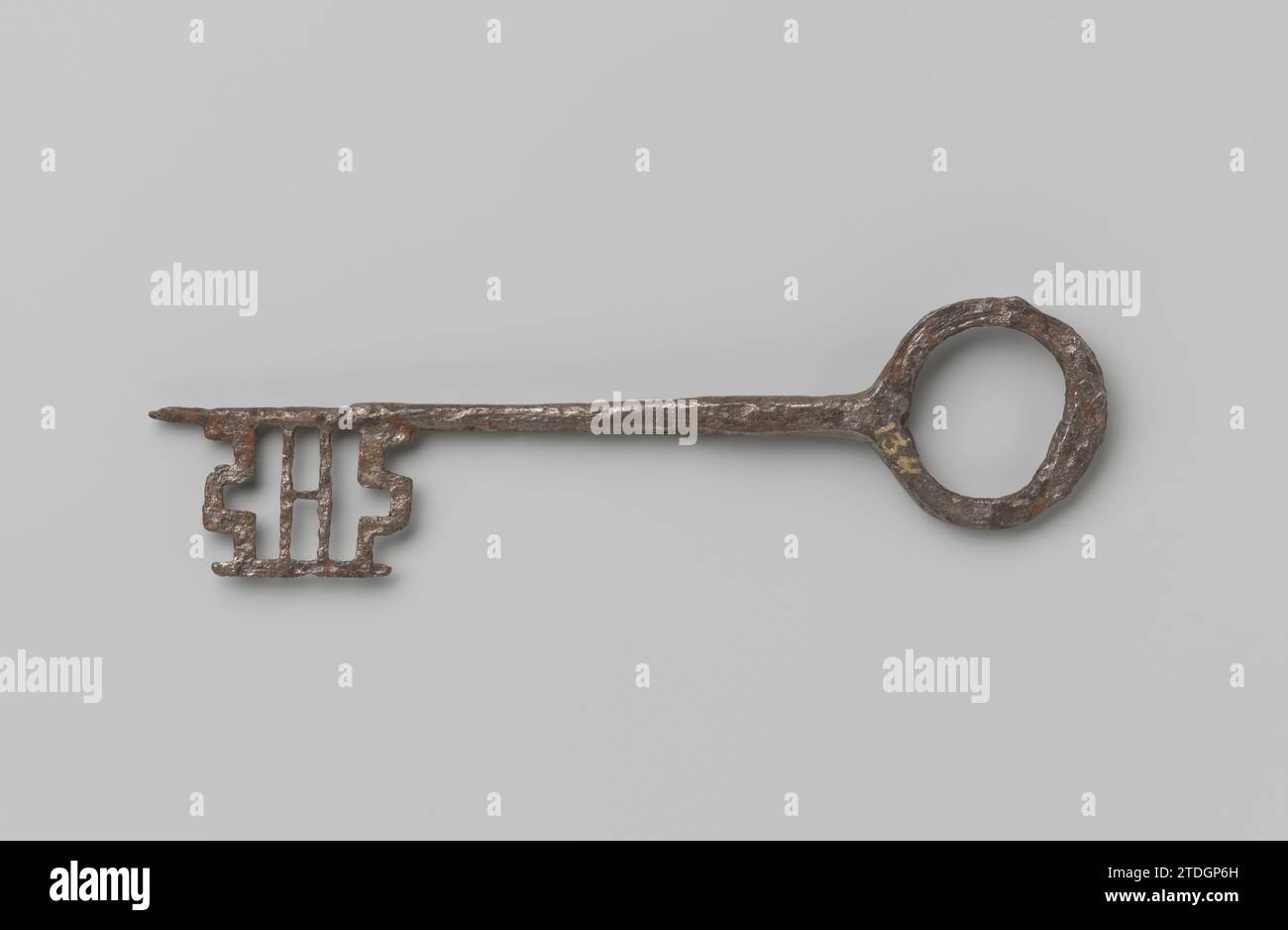 Key, c. 1400 - c. 1500 Key with a large round eye, a buckling shaft and ...