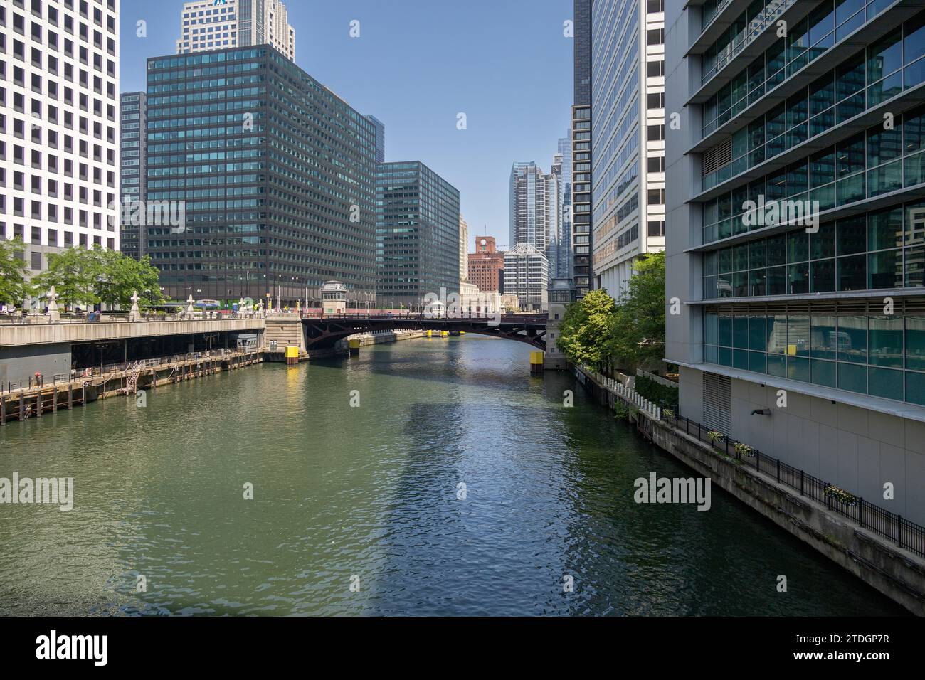The Adam Street Bridge Over Spanning The Chicago River In Chicago ...