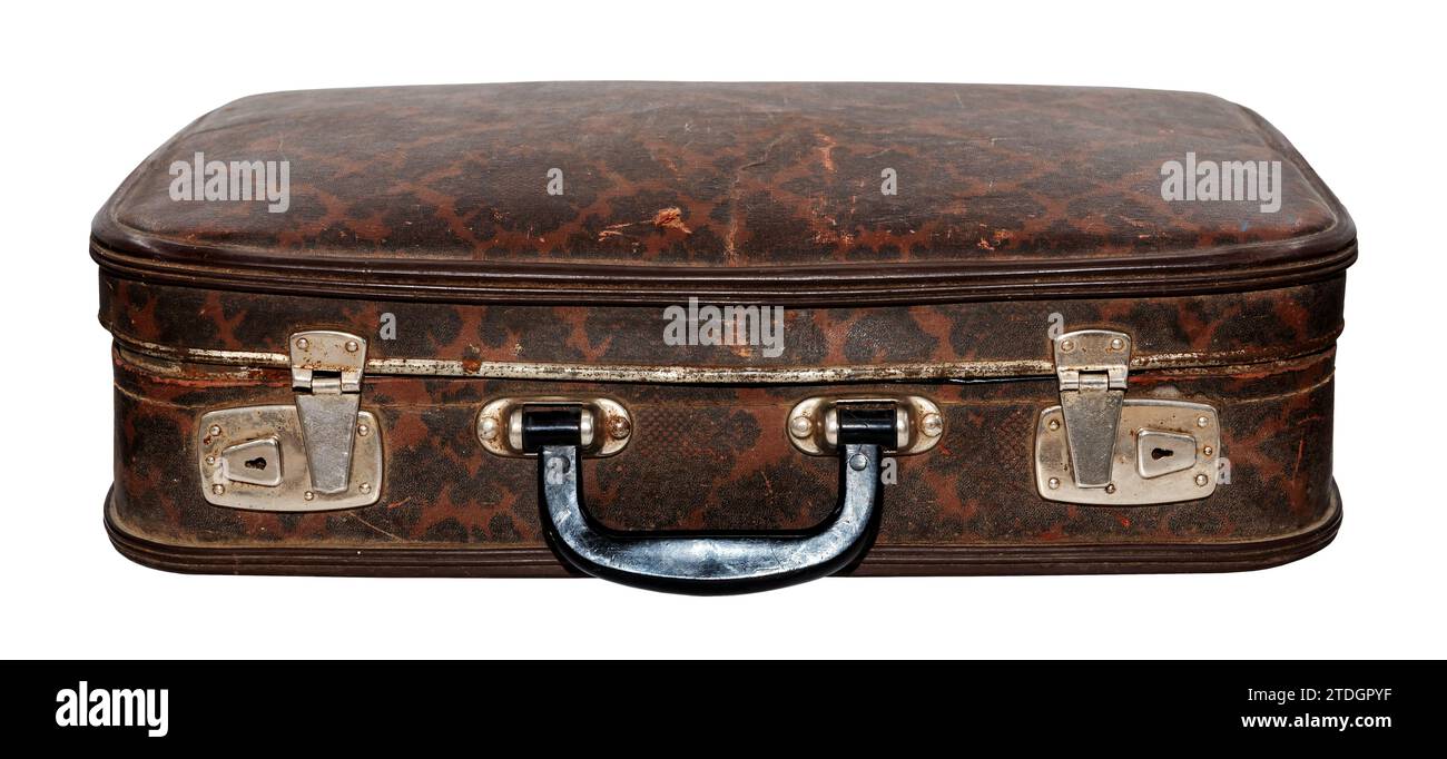Old shabby suitcase on a white background. Retro suitcase isolate Stock ...
