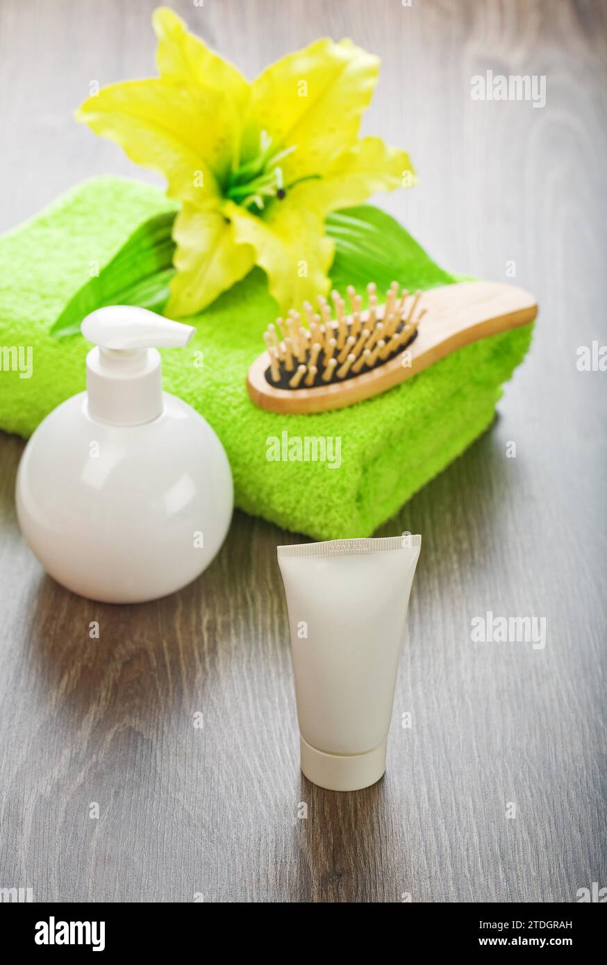 Collection of bathing articles Stock Photo - Alamy