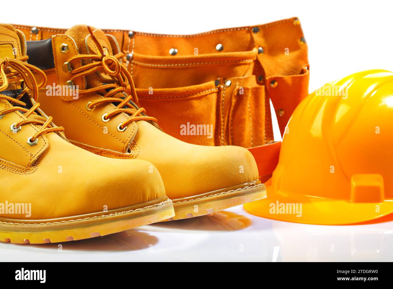 Belt boots Safety helmet Stock Photo - Alamy
