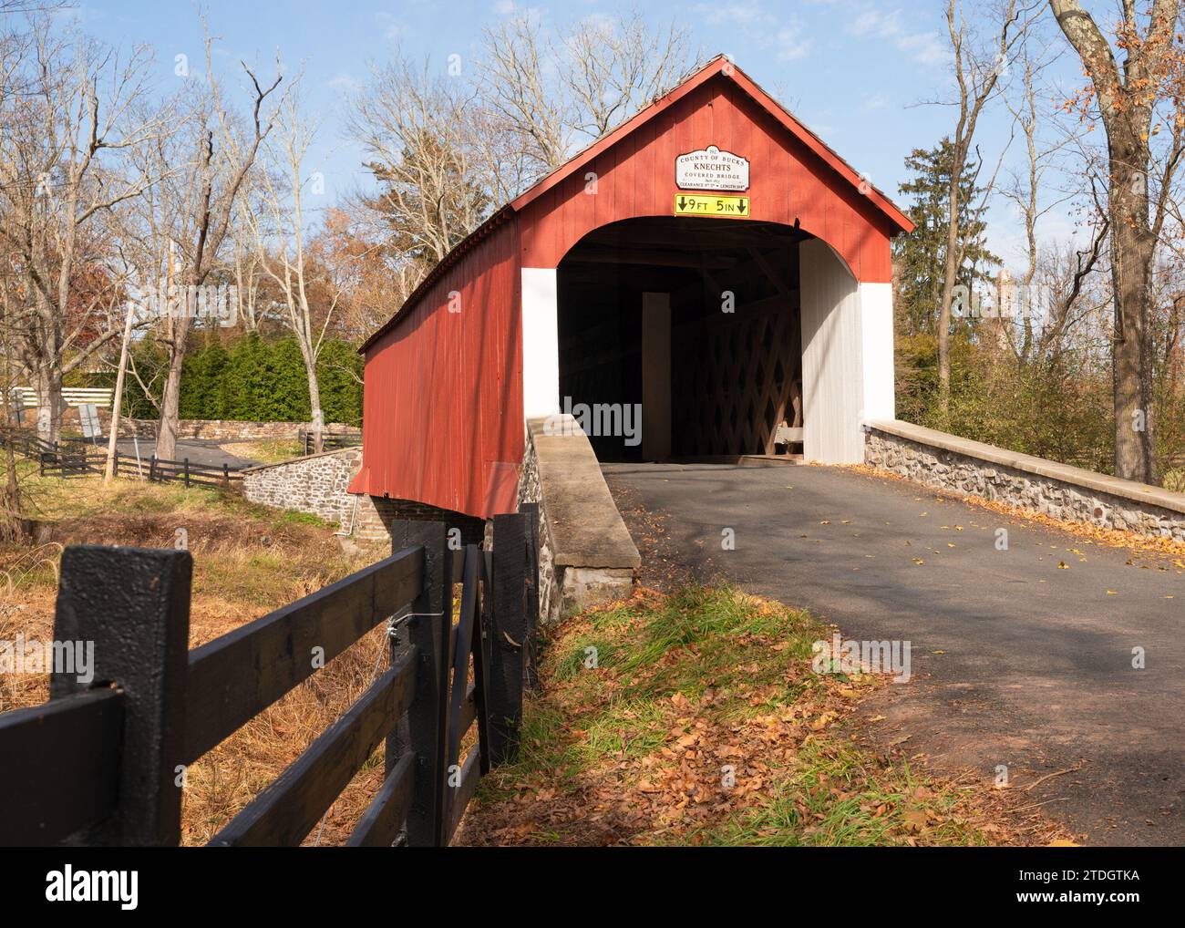 Knechts Covered Bridge seen from Bucks County Pennsylvania Stock Photo ...