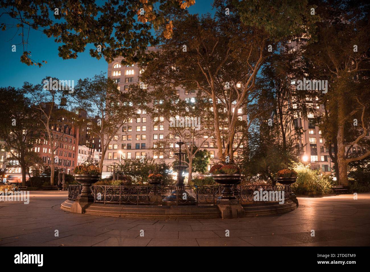 Madison Square Park in midtown Manhattan, New York City with fountain ...
