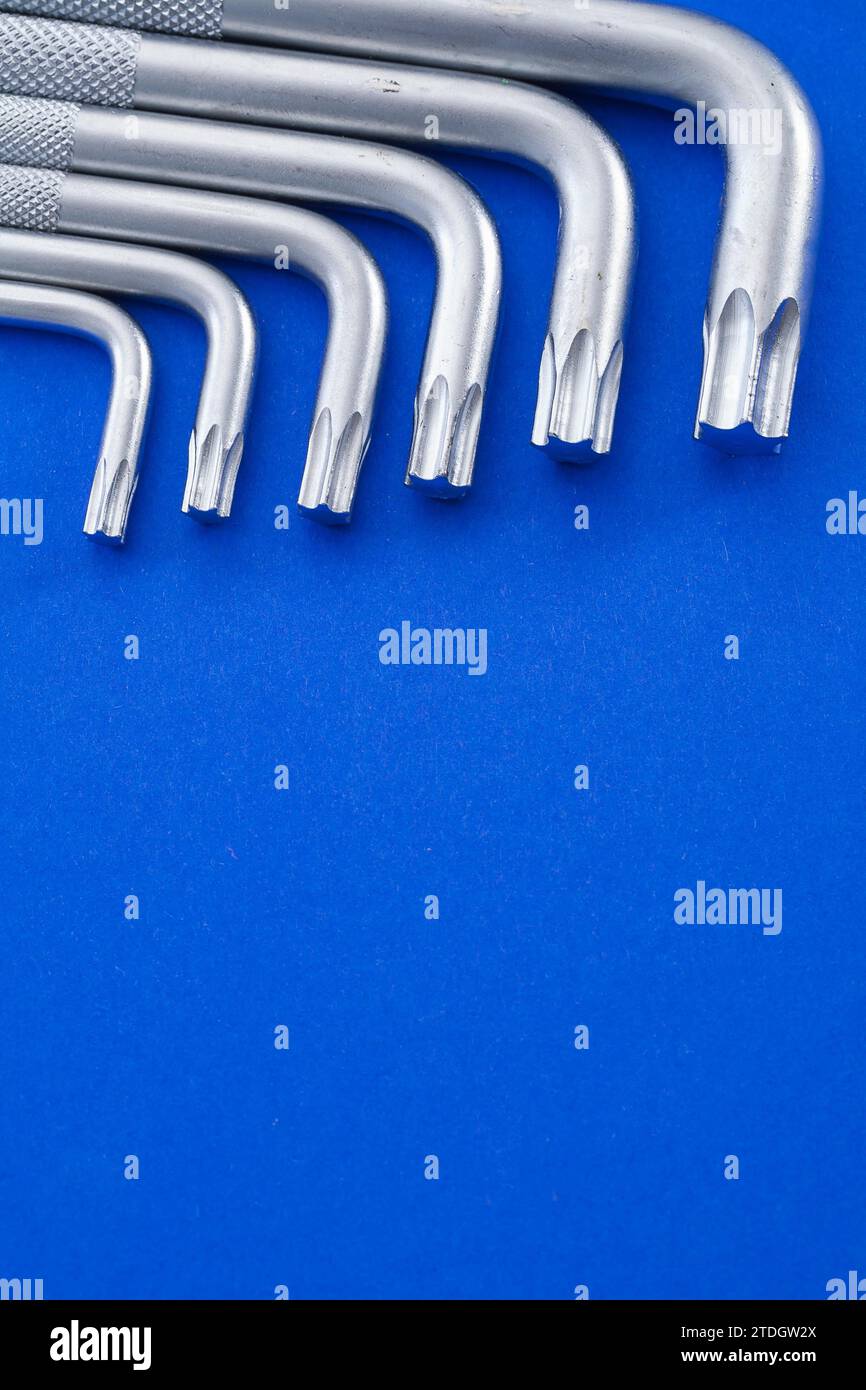 Hexagon key Copy area Stock Photo - Alamy