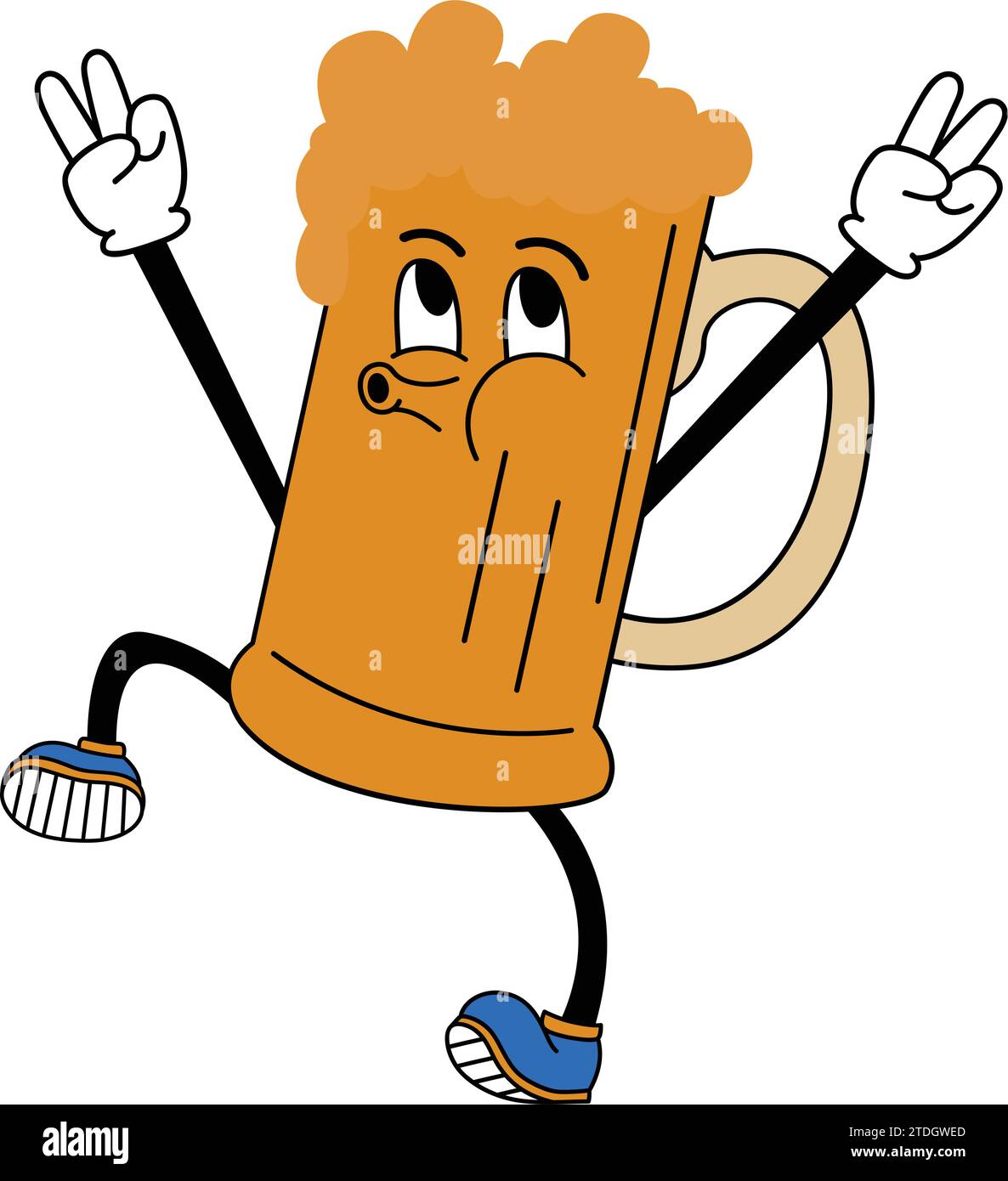 Vector glass of beer with cartoon happy face Cartoon chef holding a mug ...