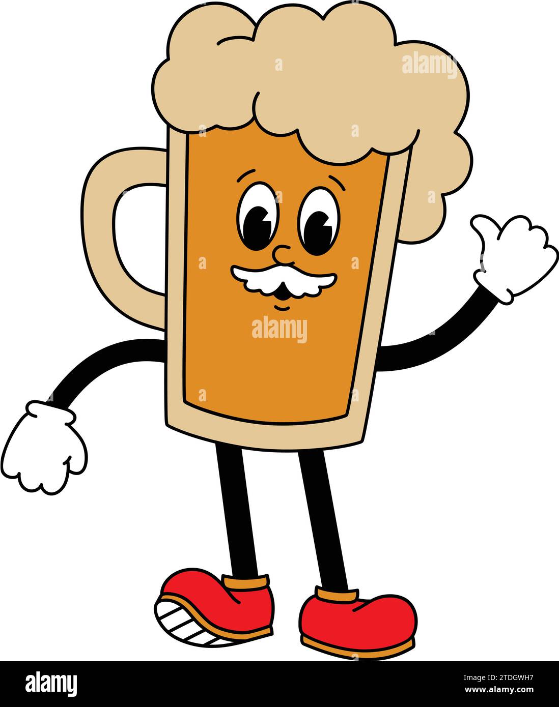 Vector glass of beer with cartoon happy face Cartoon chef holding a mug ...