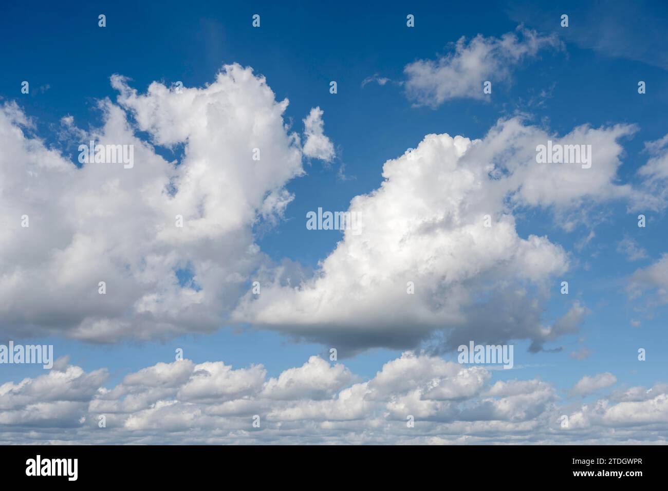 Cloud formation, blue sky with low-lying (cumulus) clouds, full-size ...