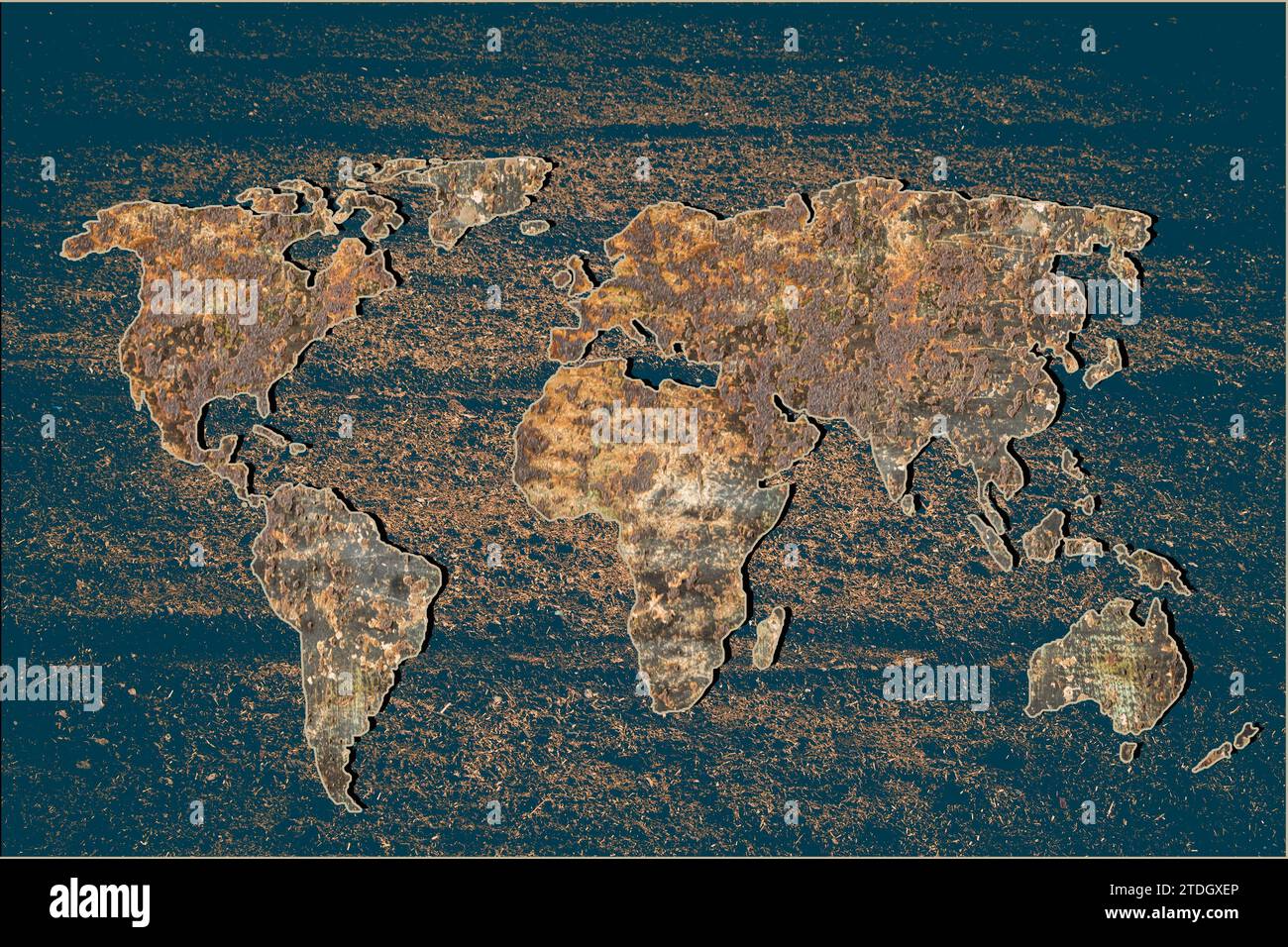 Roughly outlined world map with white background Stock Photo - Alamy