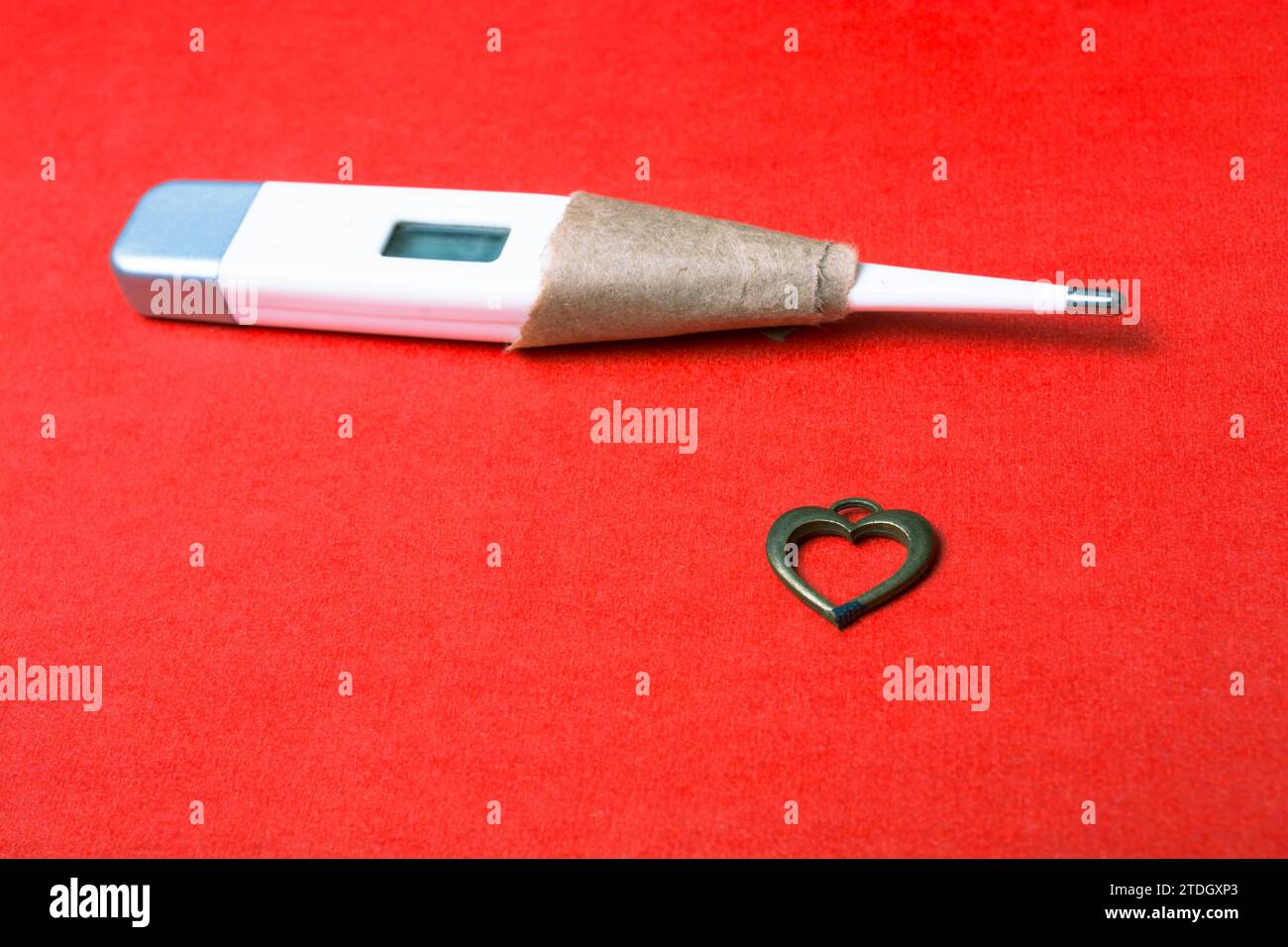 Measuring Fever temperature. with thermometer. World pandemic concept ...