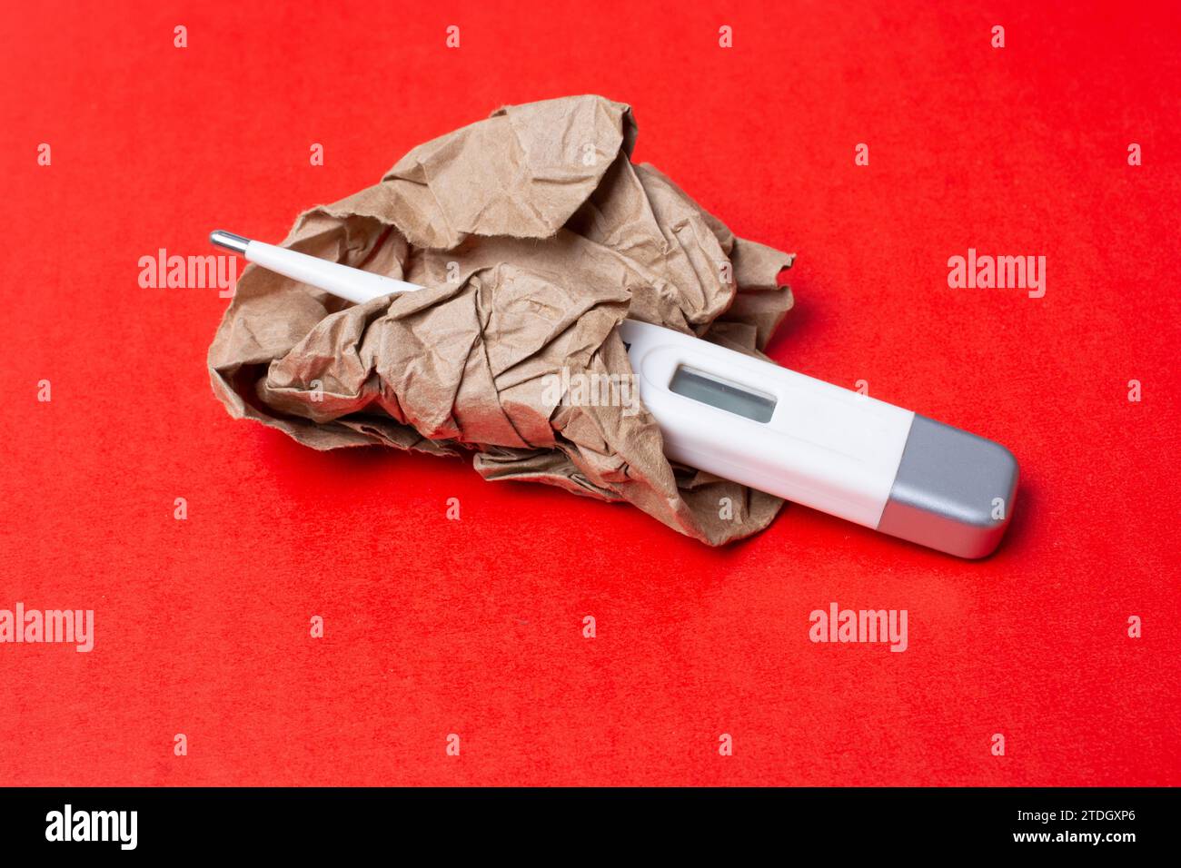 Measuring Fever temperature. with thermometer. World pandemic concept ...