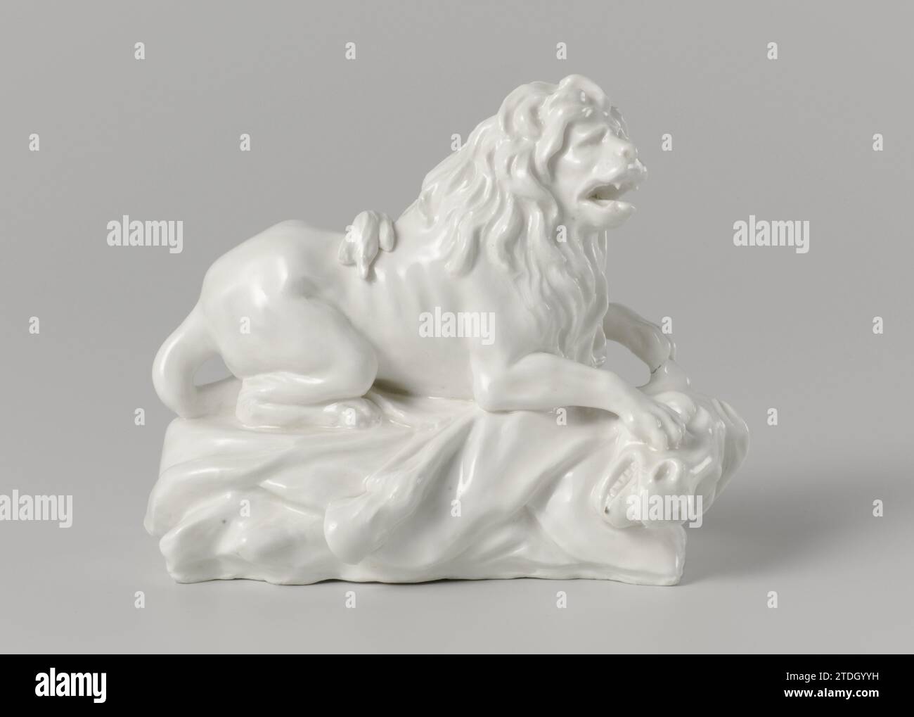 Recumbent Lion, Weesper Porseleinfabriek, c. 1764 Figure, representing ...