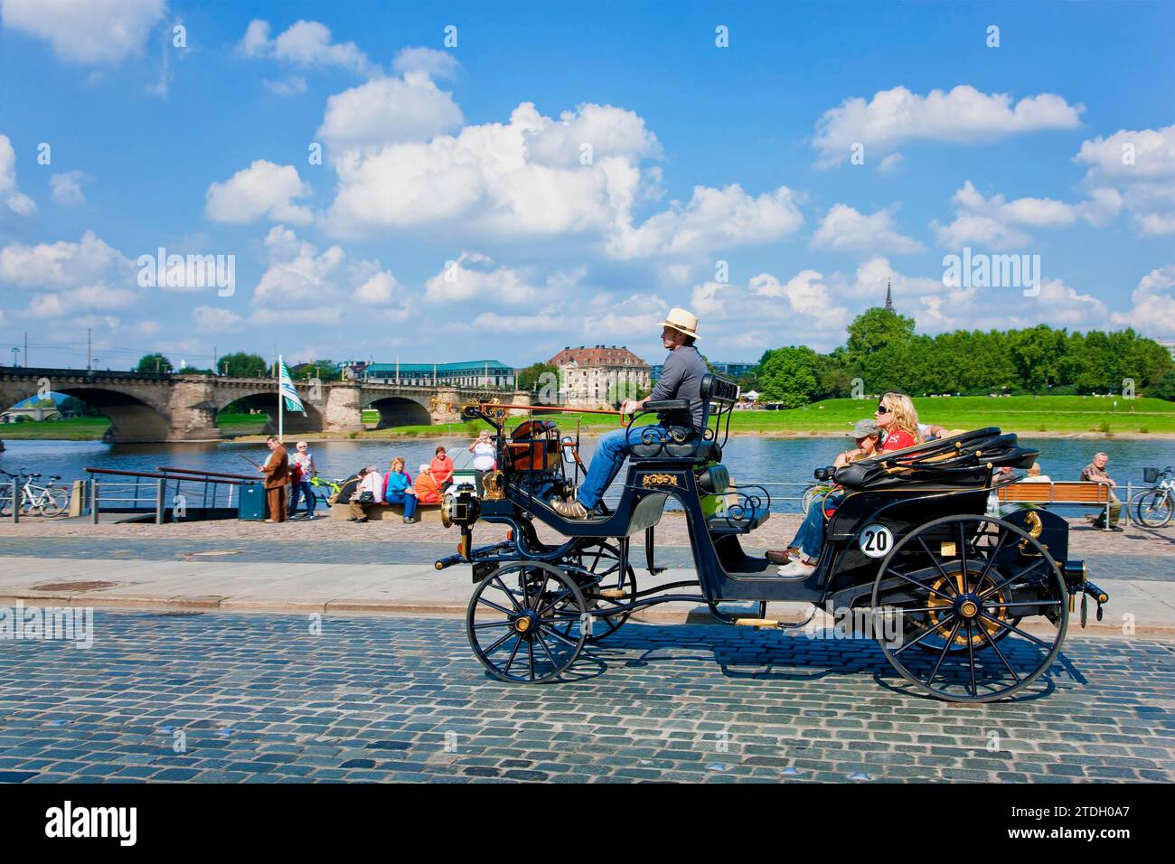 City tour in Dresden with an Aaglander motorised car Stock Photo - Alamy