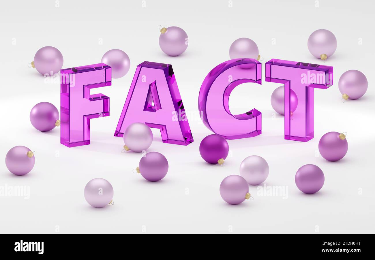3d fact made of glass on grey background, 3d render, sign design ...