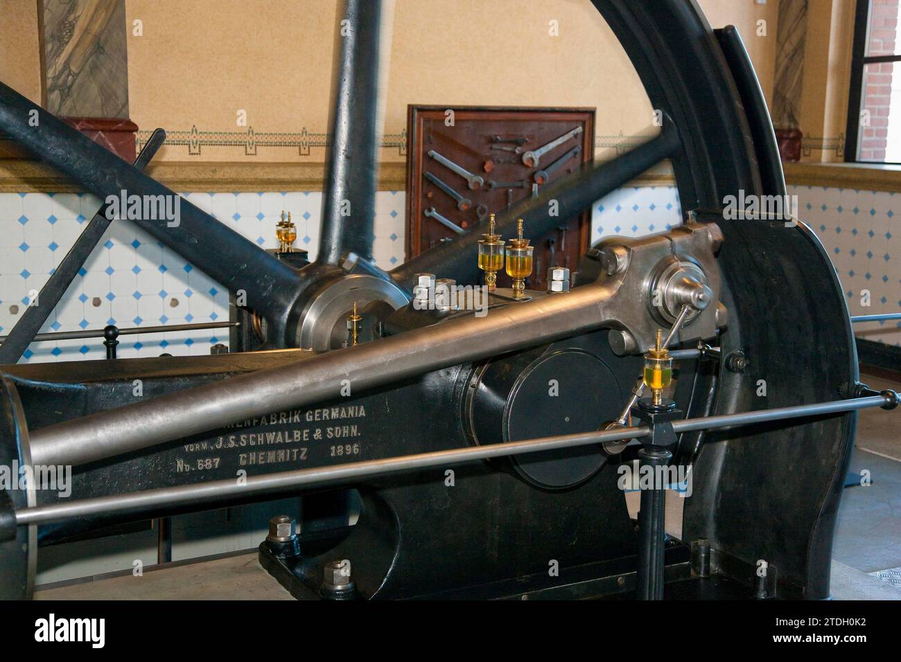 Chemnitz Saxon Industrial Museum, horizontal single-cylinder back ...