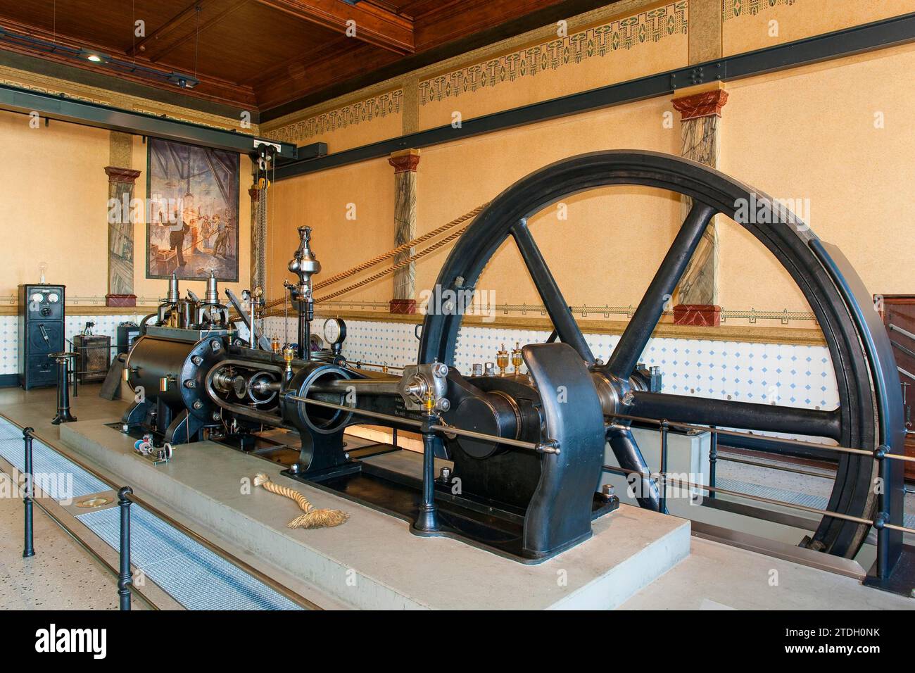 Chemnitz Saxon Industrial Museum, horizontal single-cylinder back ...