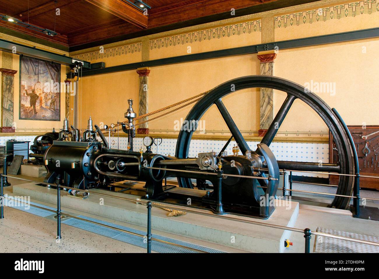 Chemnitz Saxon Industrial Museum, horizontal single-cylinder back ...