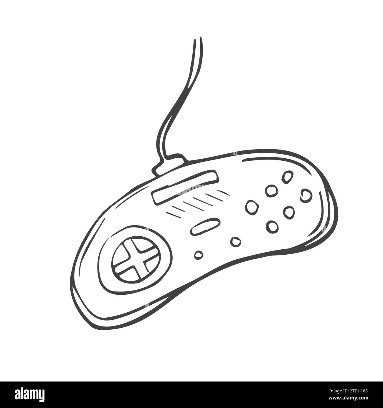 Sketch of joystick. Doodle style vector gamepad. Video games Concept ...
