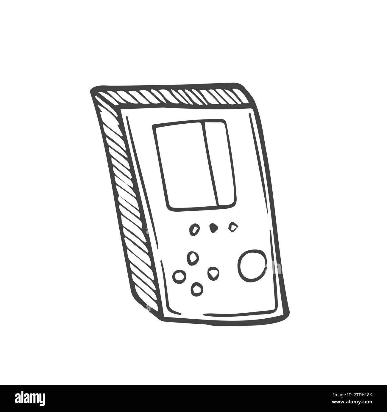 Doodle Electronic Tetris Handheld Game Console Isolated Vector Stock Vector Image And Art Alamy