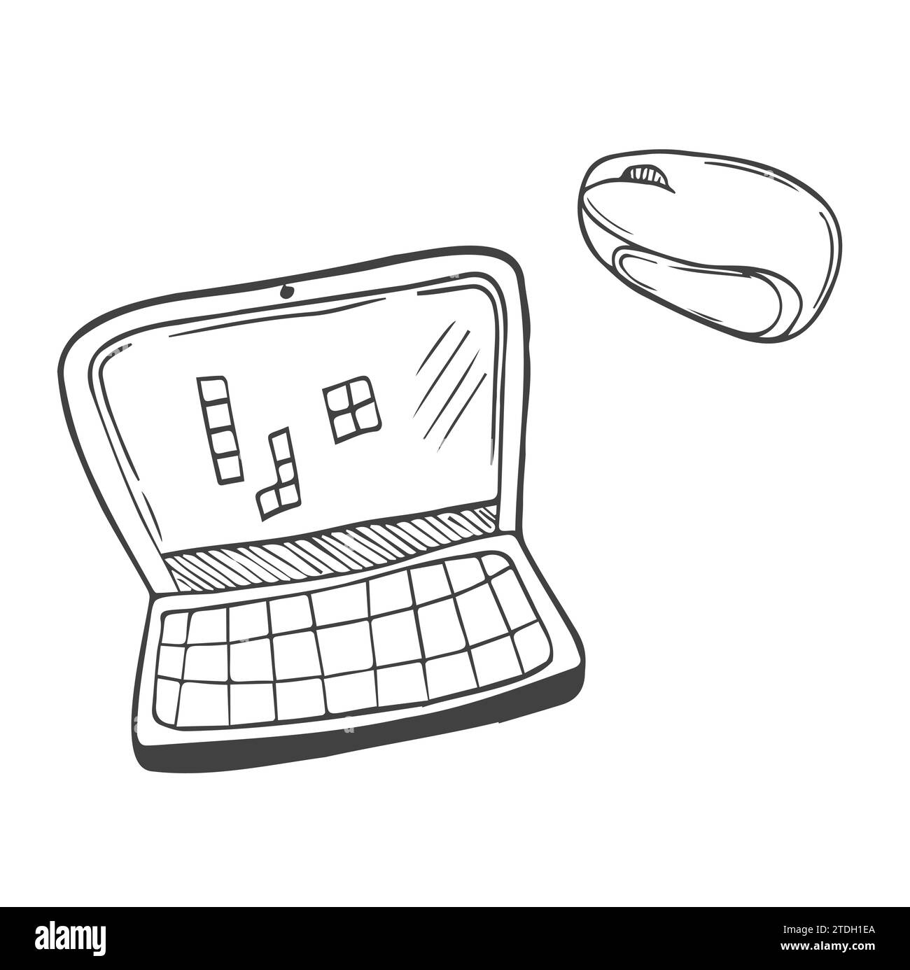 Doodle illustrations of different devices laptop, smartphone, tablet ...