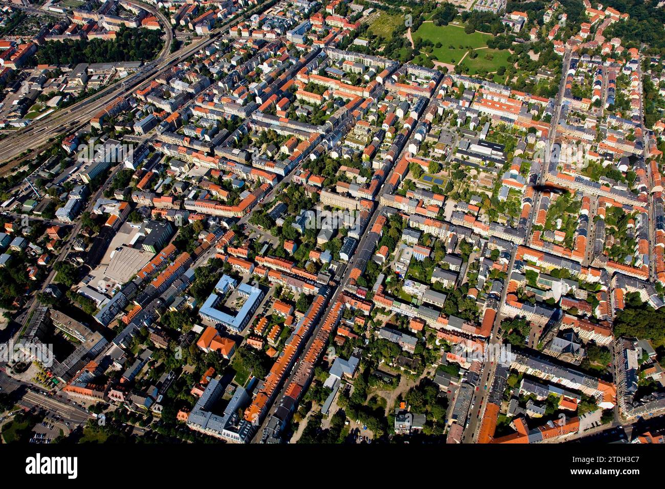 Close aerial view over city hi-res stock photography and images - Alamy