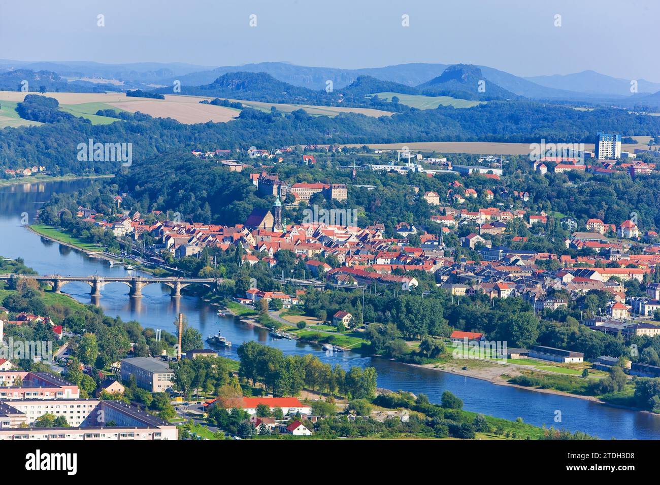 Aerial view of Pirna old town, Pirna is also known as the gateway to ...