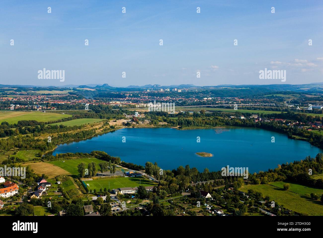 Aerial view former gravel pit hi-res stock photography and images - Alamy