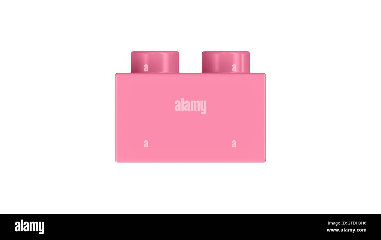 Flamingo Pink Lego Block Isolated on a White Background. Close Up View ...
