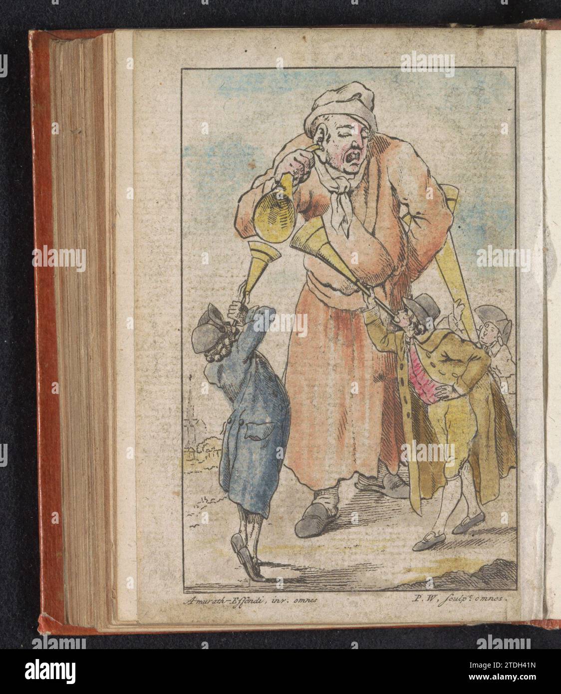 Great man with ear horn (the people) receives the advice of three ...