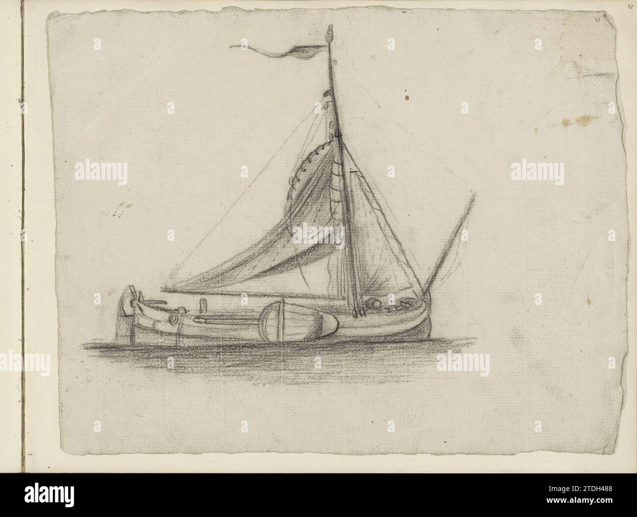 Fishing boat, c. 1825 - c. 1875 Leaf 31 recto, loose leaf in a ...