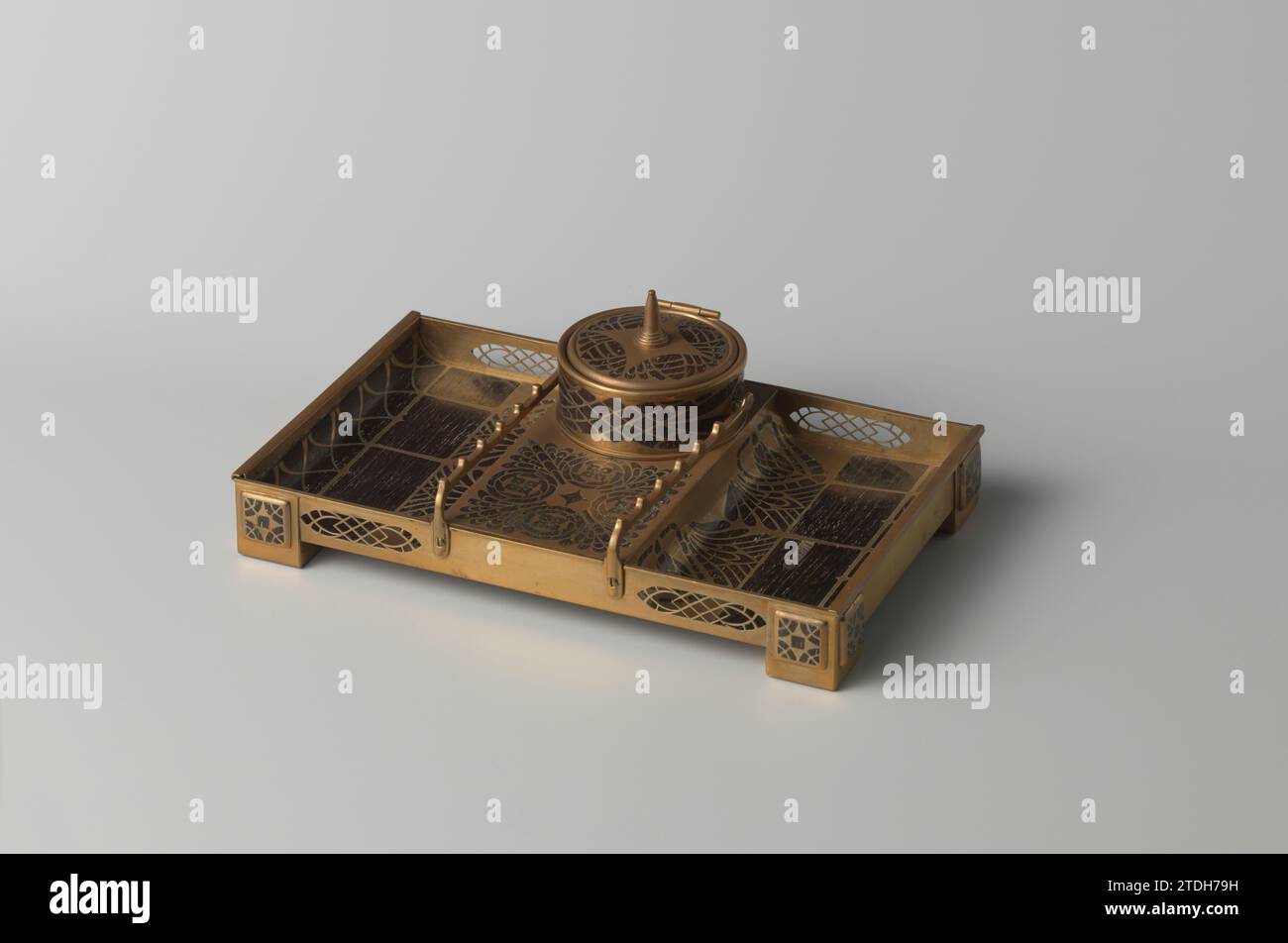 Inkstest of brass and tropical wood, Theo Nieuwenhuis (Possible), c ...