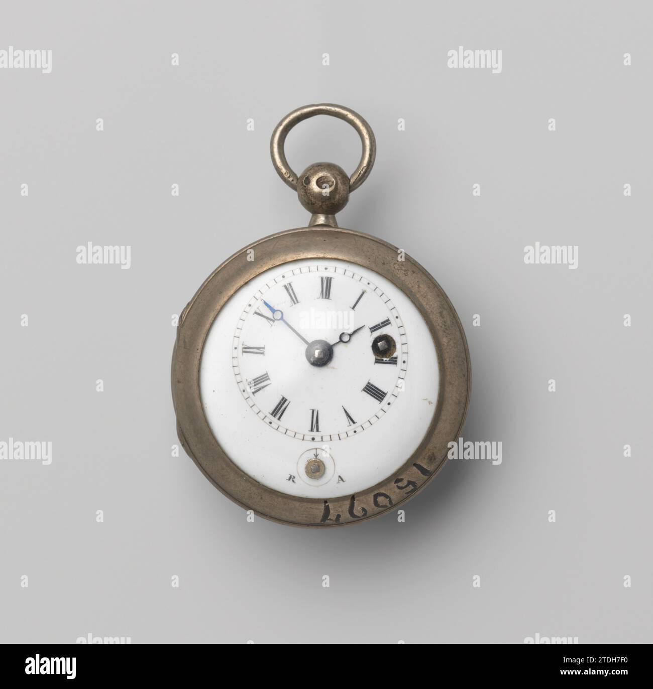 Clock, anonymous, c. 1840 - C. 1860 Men's watch of silver with two ...