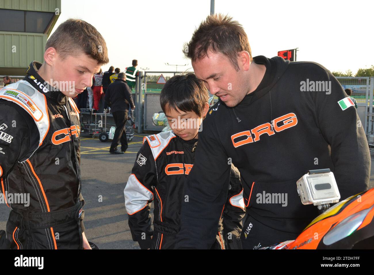 Max Verstappen and Jinya Yamakawa and Jinya's mechanic Mansel Smith at ...