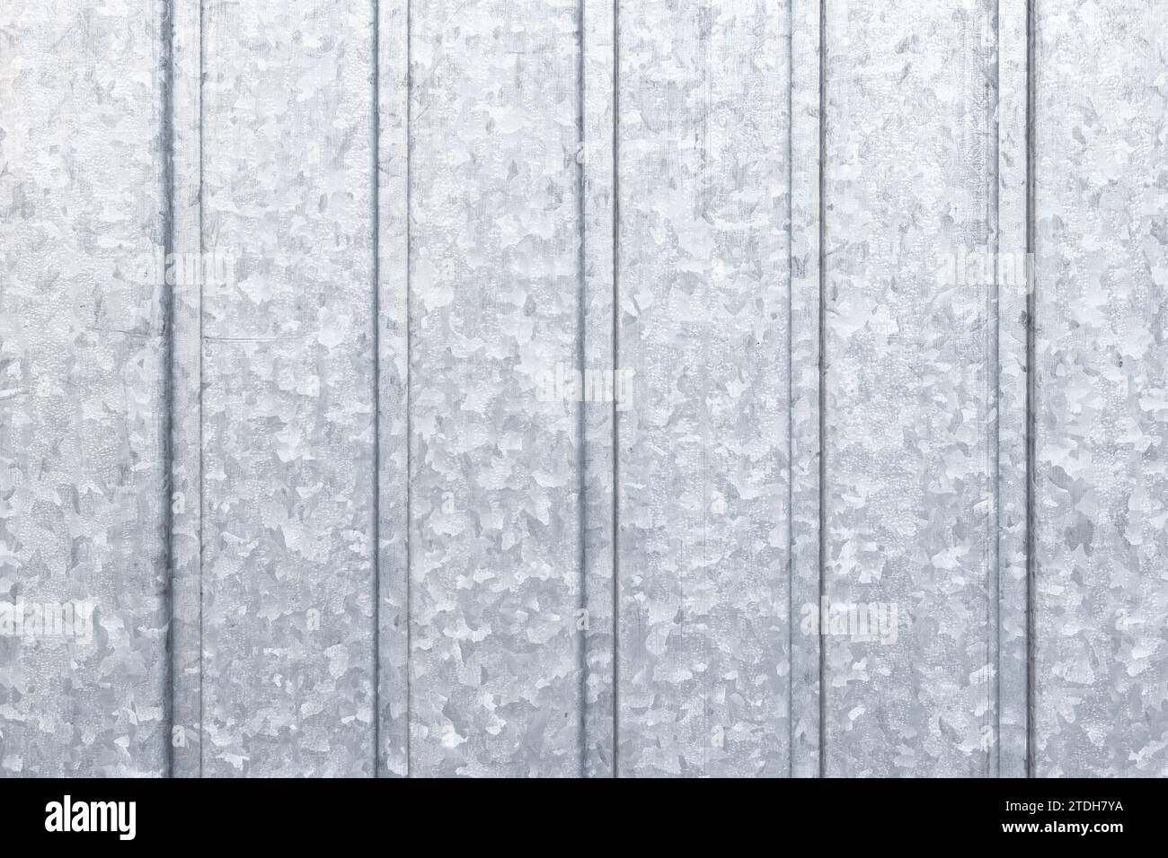 Abstract background of a Galvanized metal sheet with grooves. Full ...
