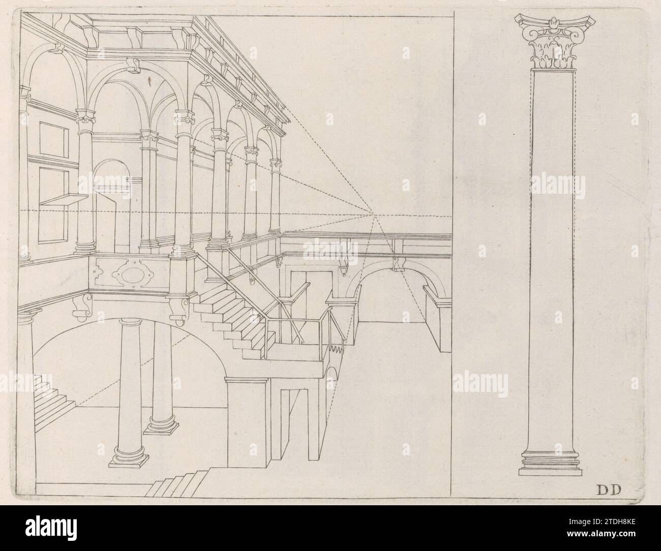 Building with columns and a column of the Composite Order, 1620 ...