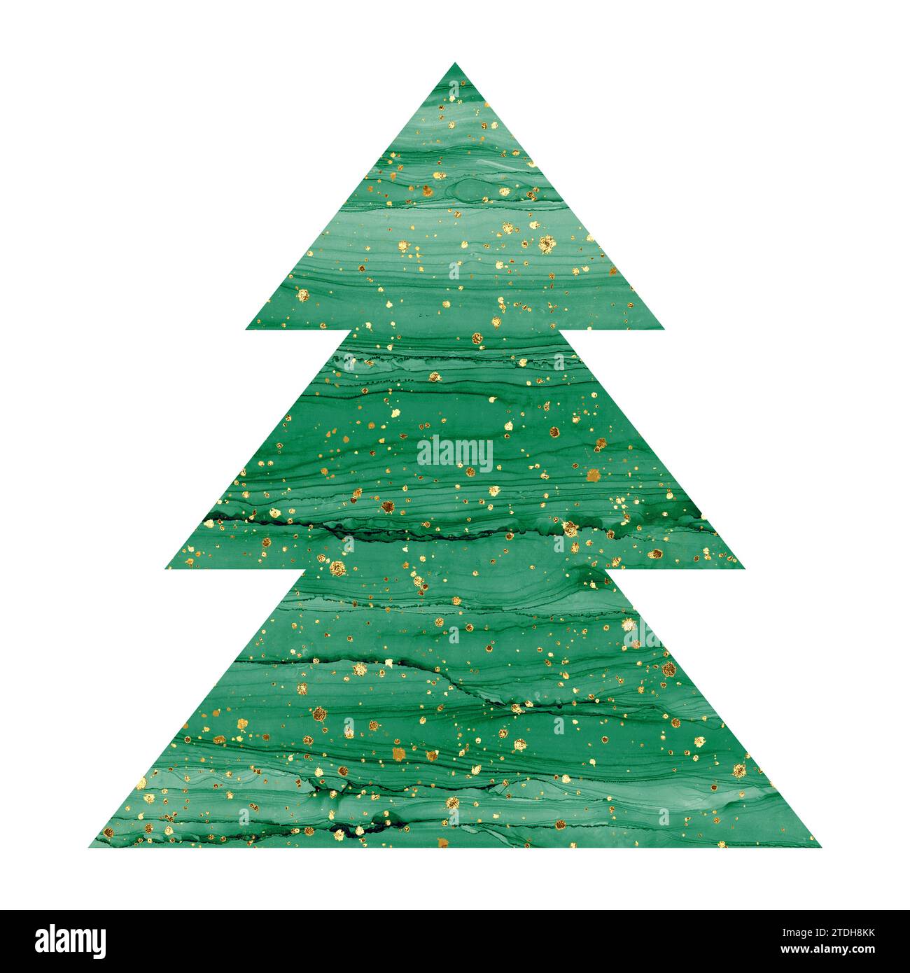 Abstract alcohol ink liquid luxury contemporary christmas tree. Green ...