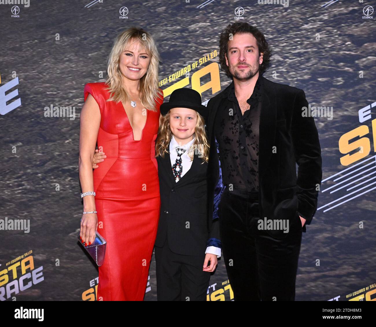 Stockholm, Sweden. 18th Dec, 2023. Malin Åkerman and Jack Donnelly with ...