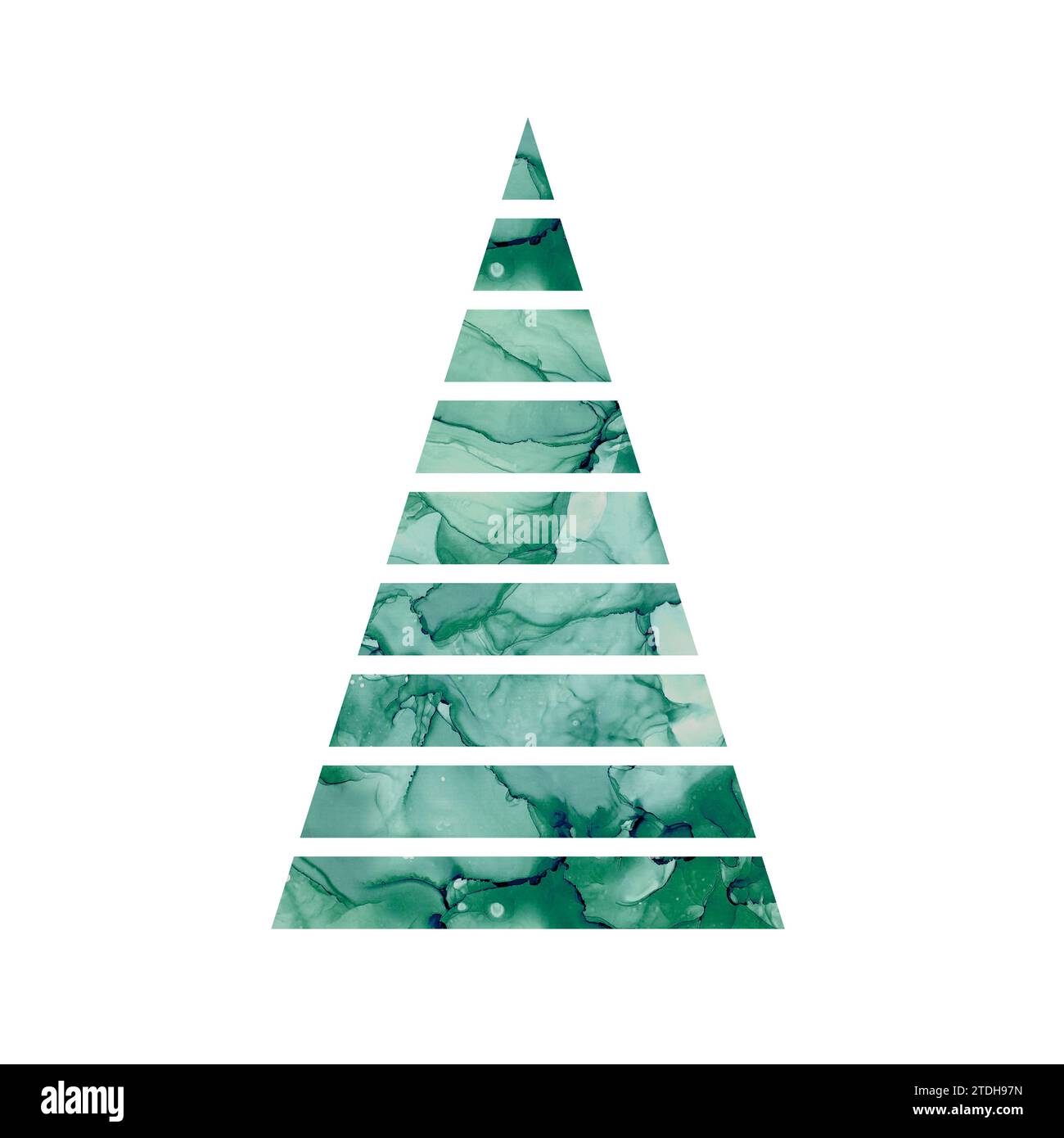 Abstract alcohol ink liquid luxury contemporary christmas tree. Green ...