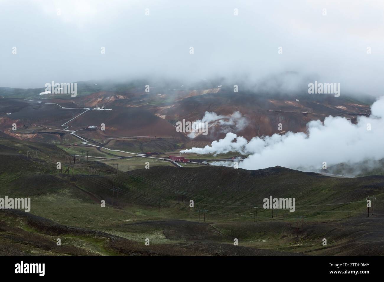 Krafla geothermal Power Station. Myvatn volcanic area, Iceland, Europe ...