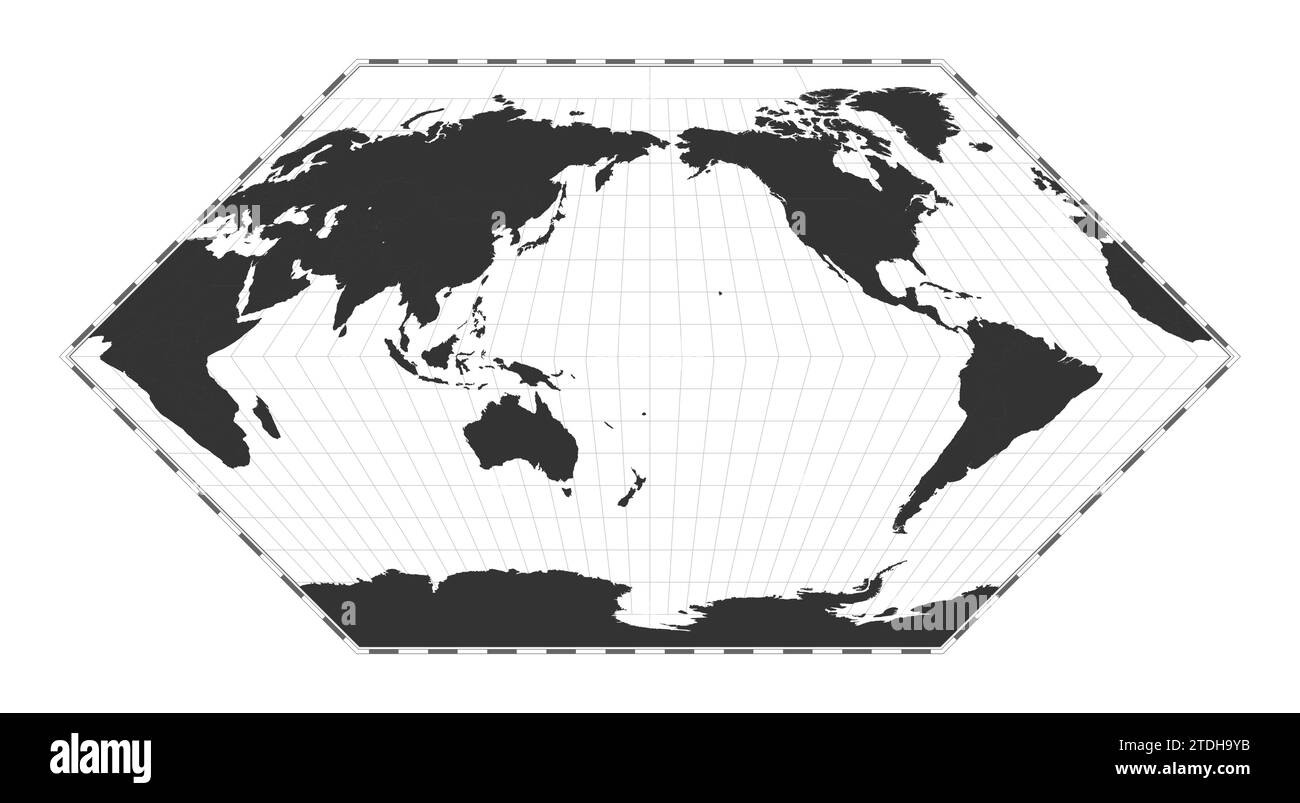 Vector world map. Eckert I projection. Plain world geographical map ...