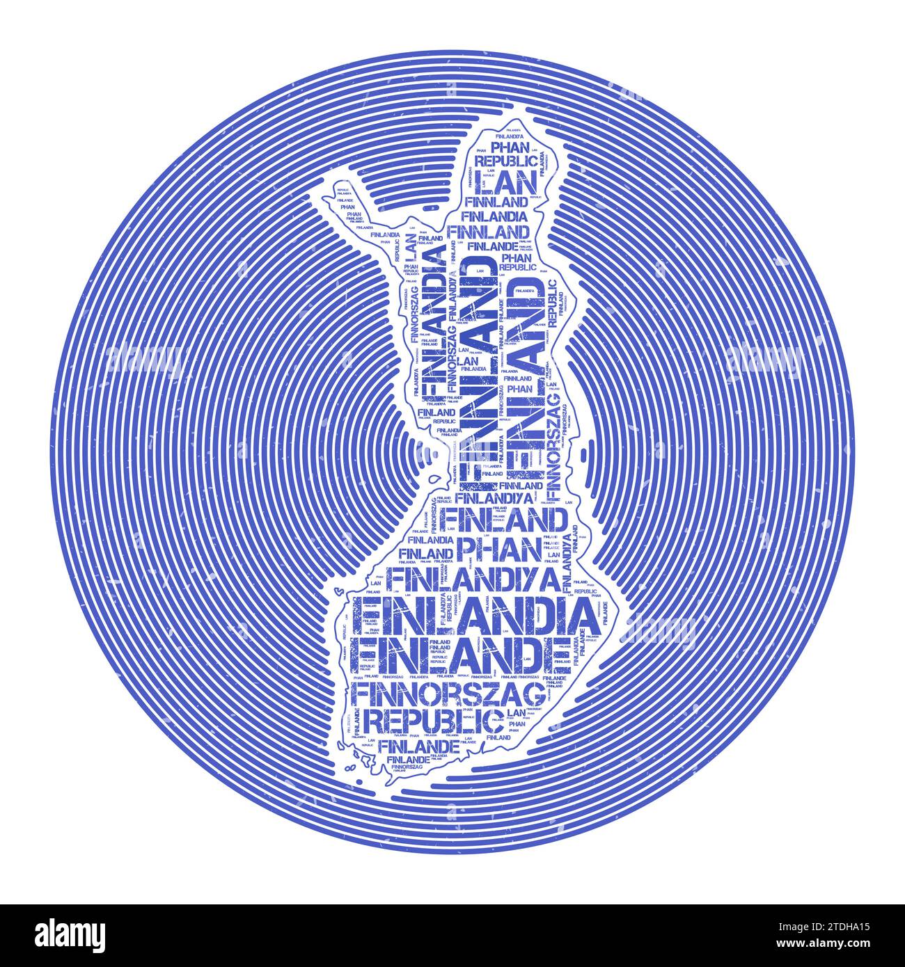 Finland Vector Image. Country round logo design. Finland poster in ...